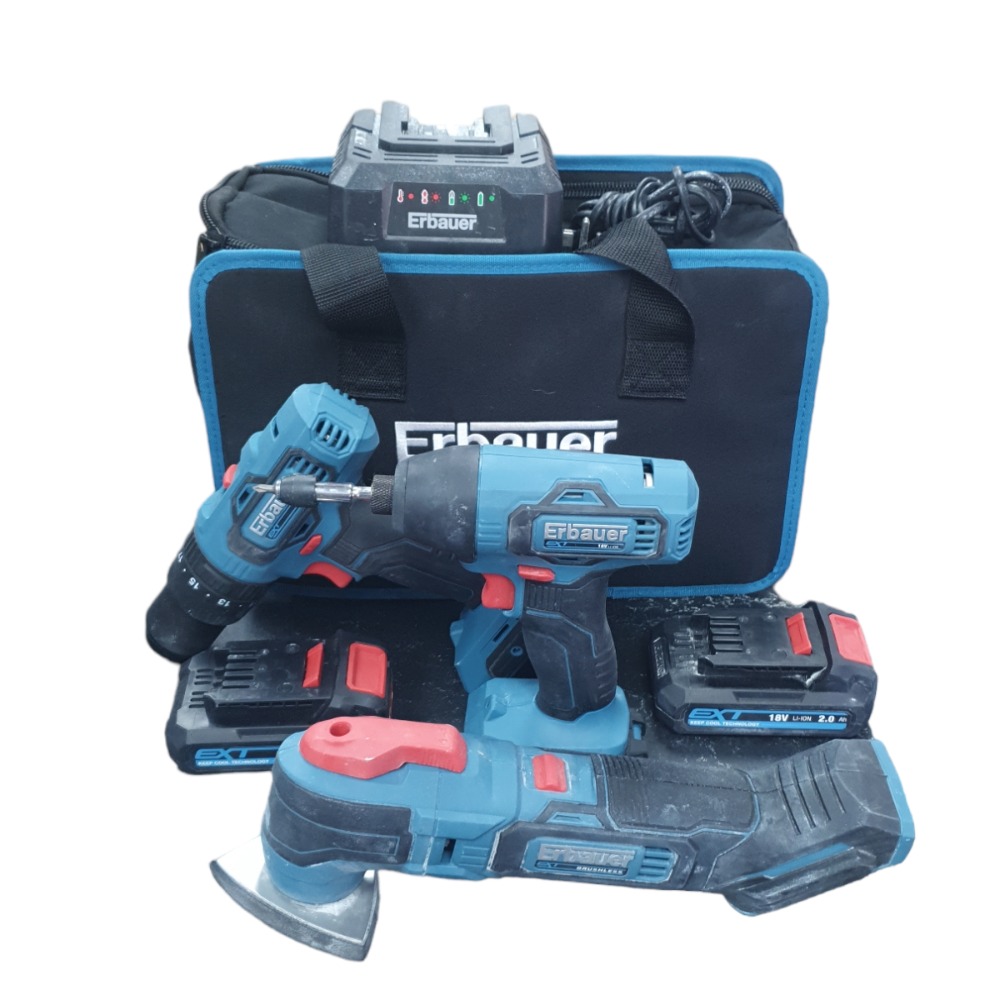 Pre-owned Erbauer Cordless 18V Tool Set - Own4Less